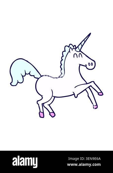 neon light effect animation of cartoon unicorn image Stock Video ...