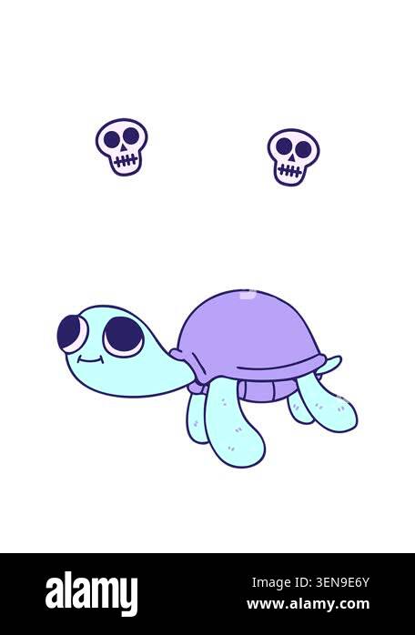 spinning skulls animation of cartoon turtle Stock Video Footage - Alamy