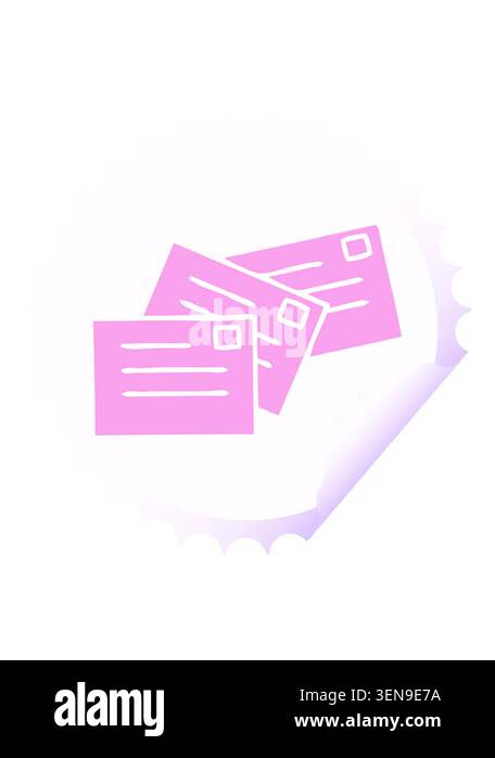 neon light effect animation of circular peeling sticker cartoon of a ...