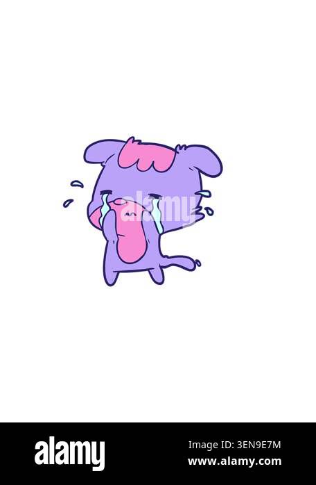 horizontally vibrating animation of cartoon sad dog crying Stock Video ...