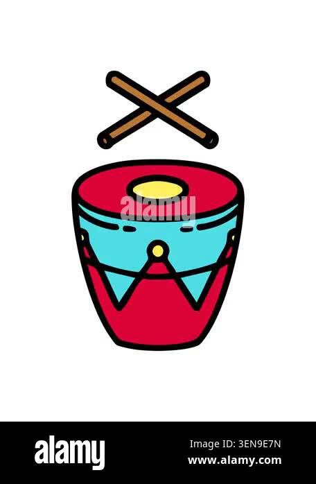 shivering motion animation of traditional brazilian drum percussion ...