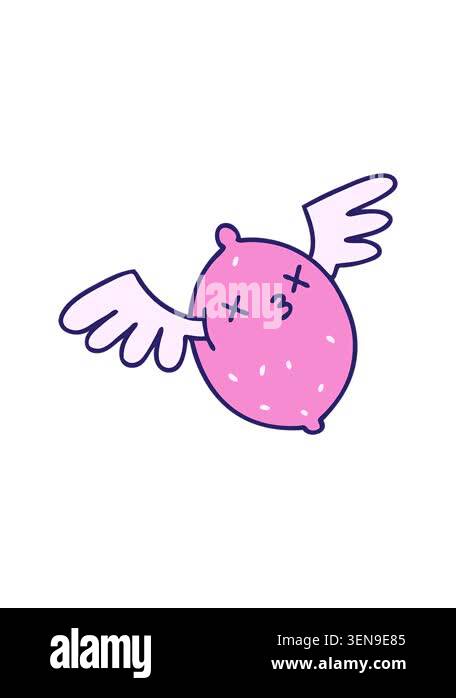 attention grabbing animation of cartoon of a dead lemon flying up to ...