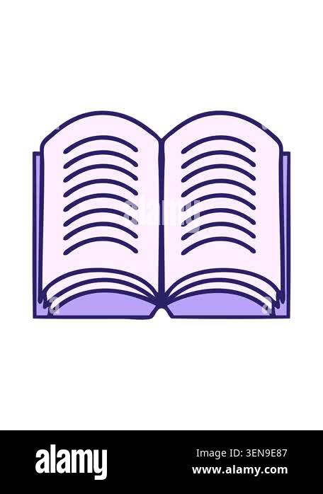 jiggle and pause animation of cute cartoon of a open book Stock Video ...