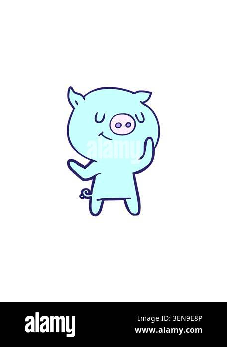 sales flash animation of happy cartoon simple pig drawing Stock Video ...
