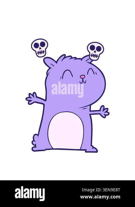 spinning skulls animation of cartoon gerbil Stock Video Footage - Alamy
