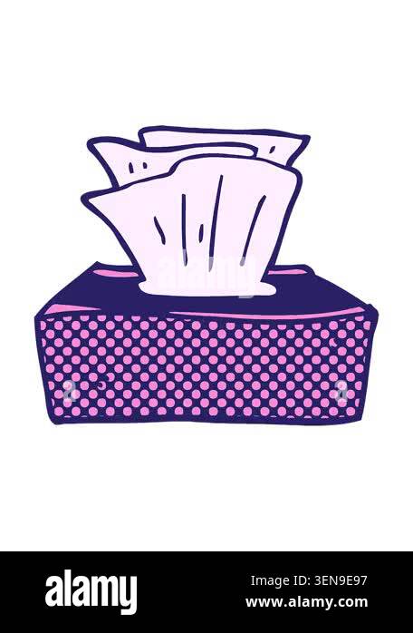power up animation of cartoon doodle box of tissues Stock Video Footage ...