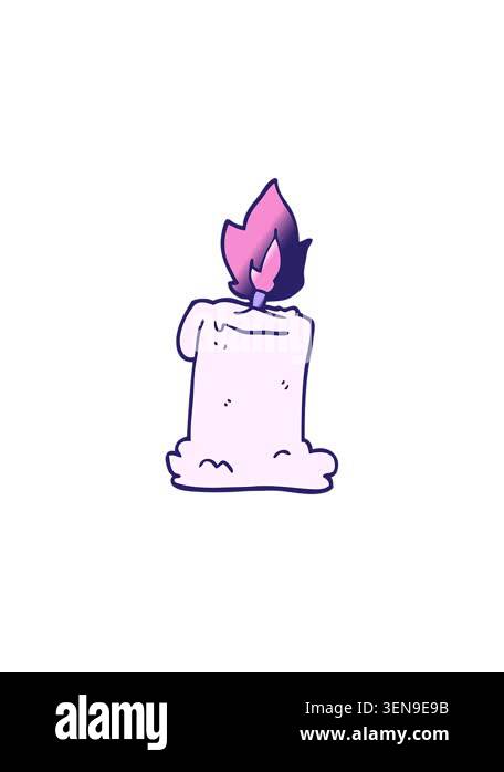 starburst effect animation of cartoon doodle candle burning Stock Video ...