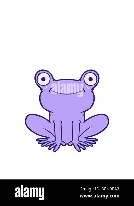stretching up animation of a funny cartoon frog Stock Video Footage - Alamy