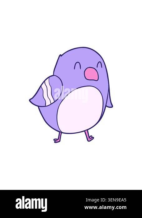 popping motion animation of cartoon of a fun bright bird Stock Video ...