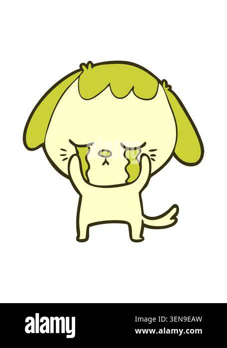 changing color animation of cute puppy crying cartoon Stock Video ...