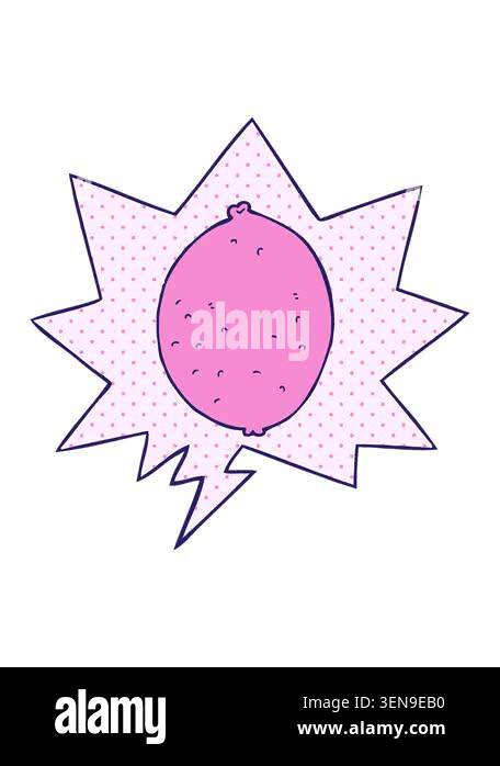shaking motion animation of cartoon lemon with speech bubble in comic ...