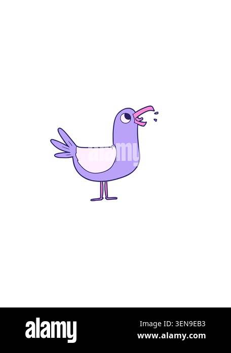 horizontally vibrating animation of Cartoon doodle of bright Bird Stock ...