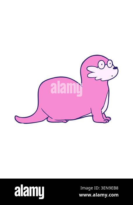 bobbing motion animation of cartoon otter Stock Video Footage - Alamy