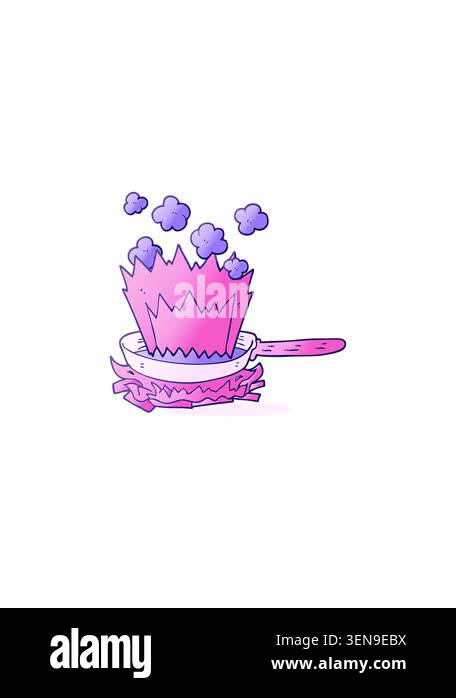 sales flash animation of freehand drawn cartoon frying pan on fire ...