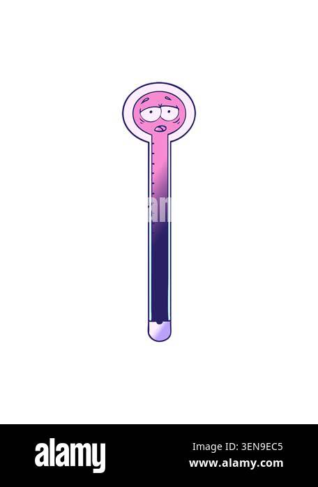 shine light effect animation of cartoon thermometer drawing Stock Video ...