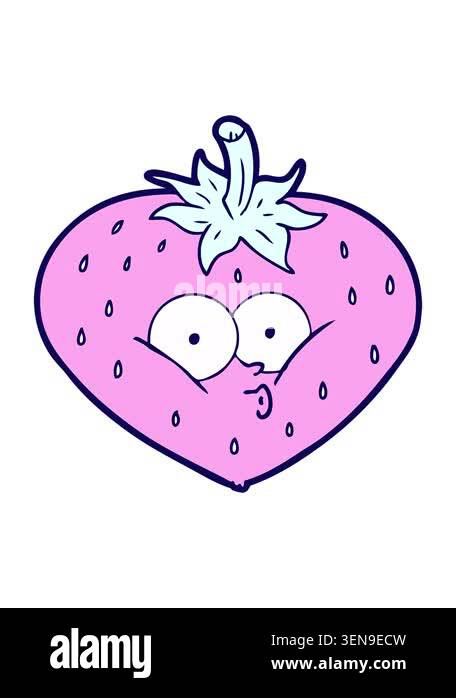 neon light effect animation of cartoon strawberry design Stock Video ...