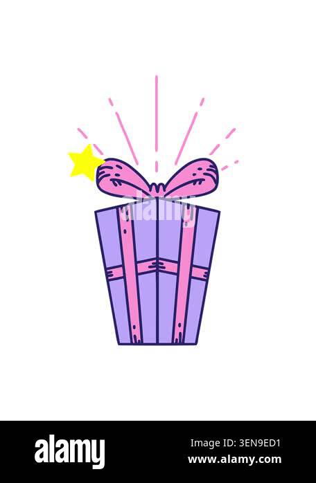 twinkling stars effect animation of illustration christmas present ...