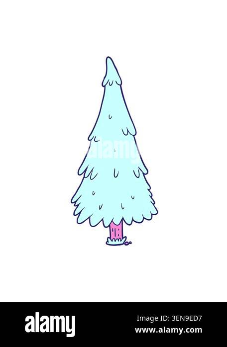 jiggle motion animation of cartoon christmas tree Stock Video Footage ...