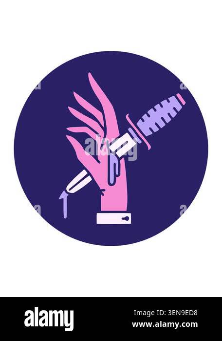 pressure popping animation of image of a dagger in the hand Stock Video ...