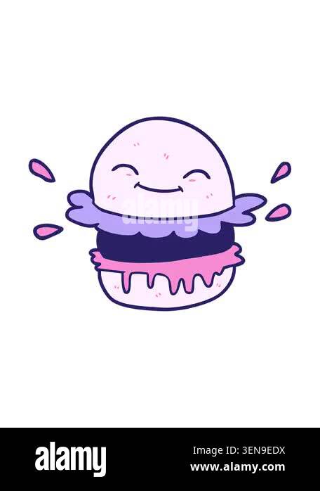 shivering motion animation of a cartoon fast food burger Stock Video ...