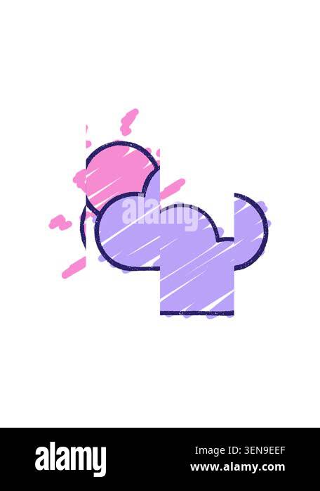 splitting motion animation of Storm Cloud Chalk effect Drawing Stock ...