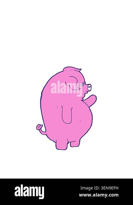 jumping motion animation of cartoon fat pit Stock Video Footage - Alamy