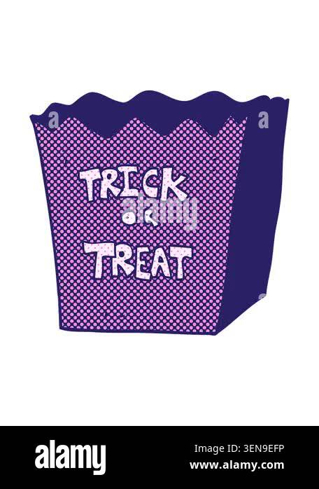 shine light effect animation of freehand drawn cartoon trick or treat ...