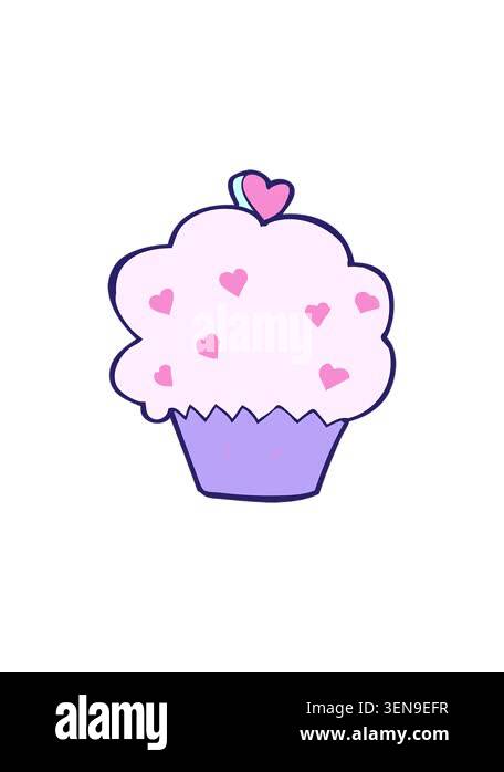 attention grabbing animation of cupcake drawing Stock Video Footage - Alamy
