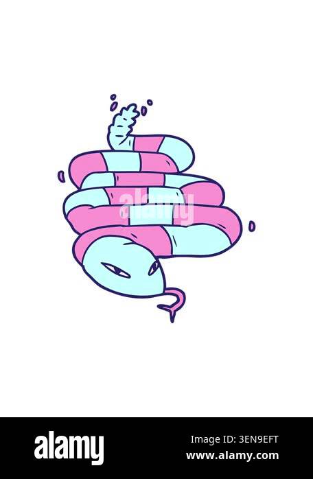 popping motion animation of cartoon poisonous snake Stock Video Footage ...