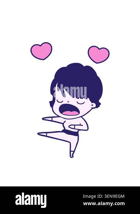 spinning hearts animation of cartoon woman talking design Stock Video ...