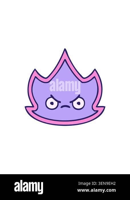 splitting effect animation of cute cartoon of a fire flame Stock Video ...
