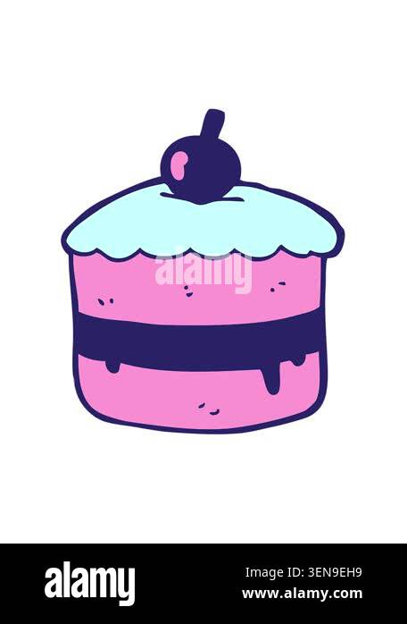 jiggle motion animation of cake cartoon Stock Video Footage - Alamy