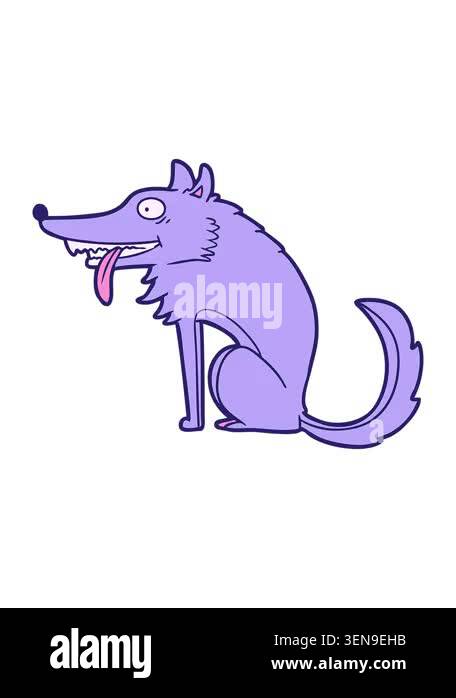 pixelize effect animation of hungry cartoon wolf Stock Video Footage ...