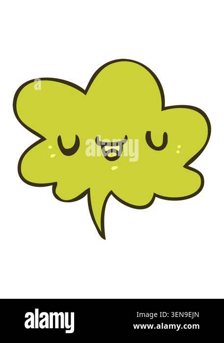 changing color animation of happy cartoon face with speech bubble Stock ...