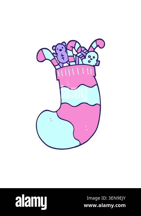 pressure popping animation of christmas stocking cartoon Stock Video ...