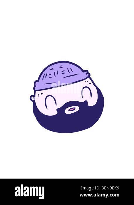blinking radial lines animation of cartoon face with beard Stock Video ...