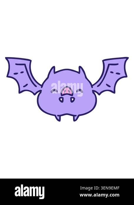 power up animation of cartoon of a super cute halloween bat Stock Video ...