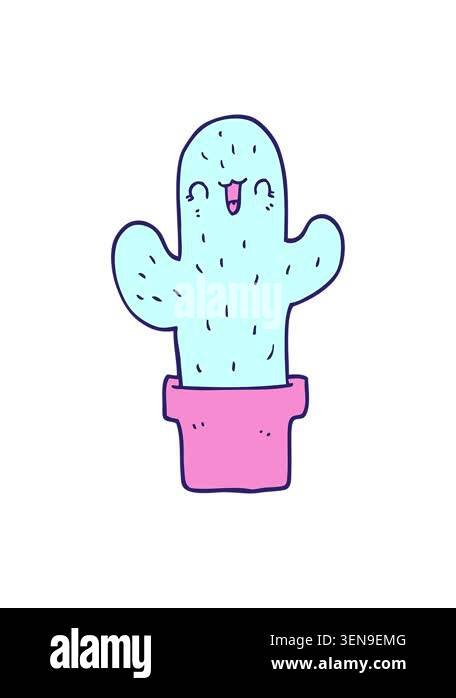 bobbing motion animation of drawing of a cactus Stock Video Footage - Alamy