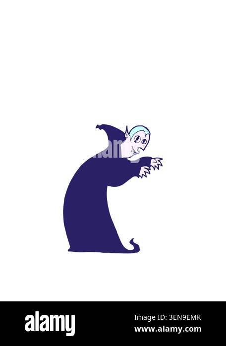 rise and float animation of cartoon spooky vampire Stock Video Footage ...