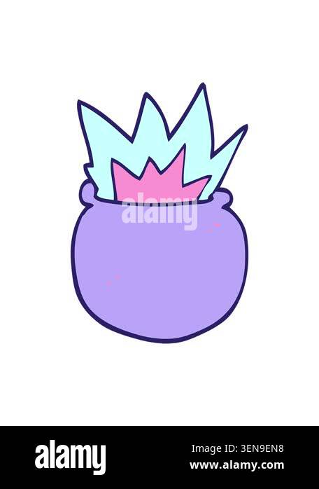 shaking motion animation of cartoon doodle motion cauldron Stock Video ...