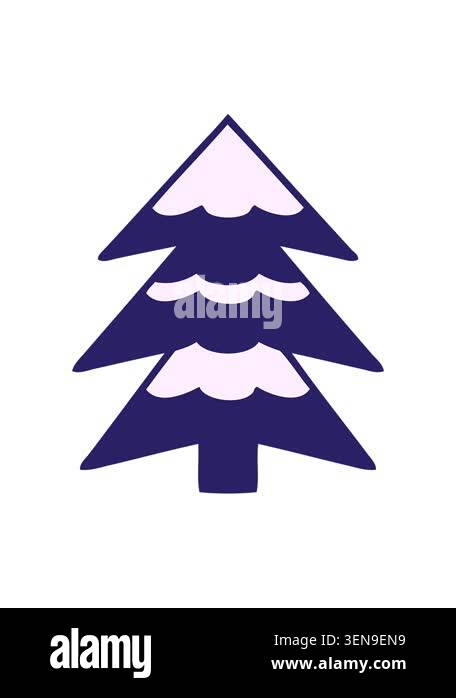 shine light effect animation of cute cartoon of a snow covered tree ...