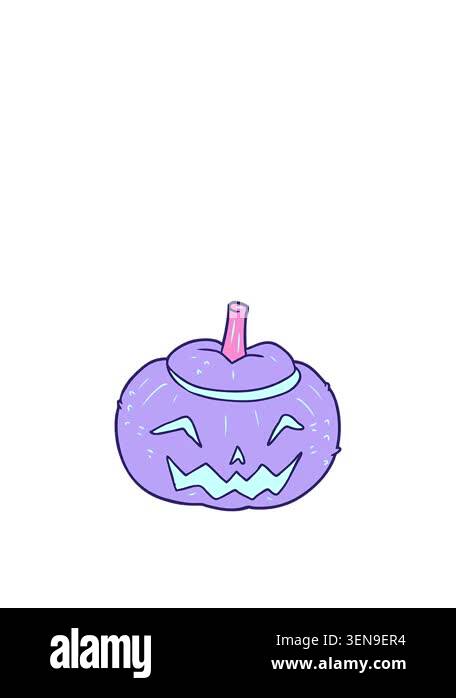 jumping motion animation of halloween pumpkin drawing Stock Video ...