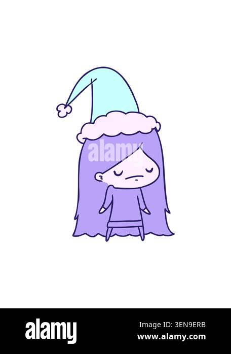 spinning motion animation of christmas cartoon of a girl Stock Video ...