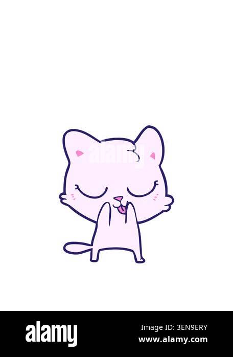 stretching up animation of cartoon of cat fun drawing Stock Video ...