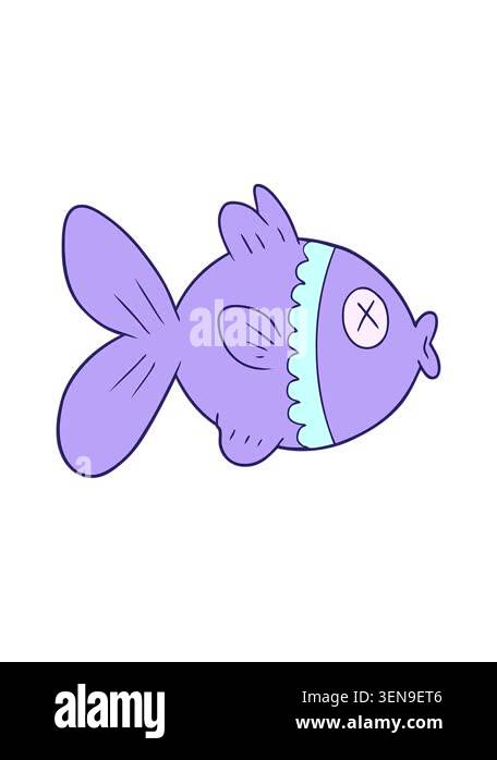 shine light effect animation of cartoon goldfish Stock Video Footage ...