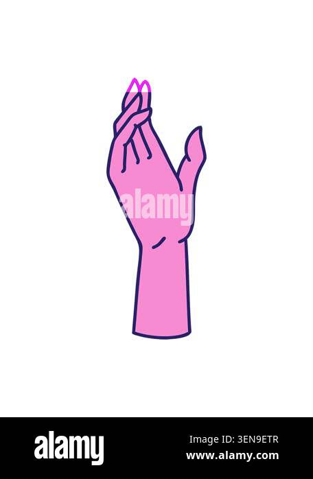 power up animation of a tattoo in traditional style of a hand Stock ...