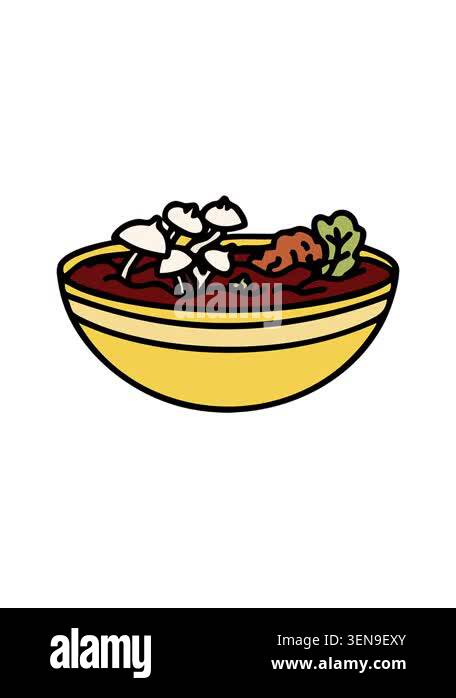 popping motion animation of marinated mushrooms in japanese bowl Stock ...
