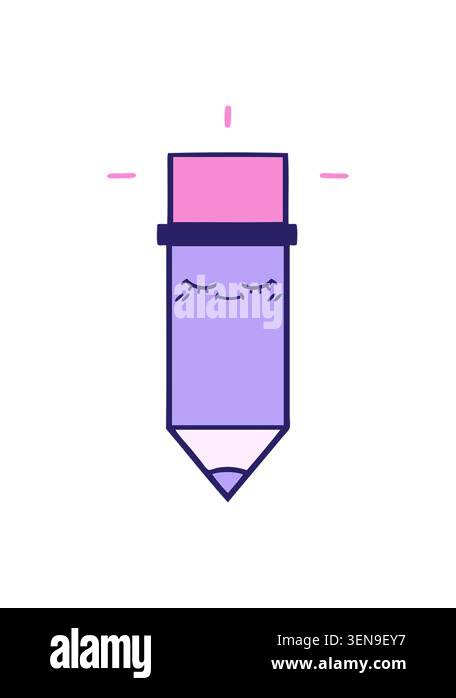 shine light effect animation of cartoon of a pencil Stock Video Footage ...