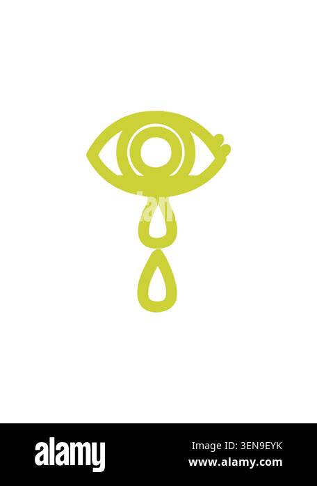 changing color animation of crying eye symbol icon Stock Video Footage ...