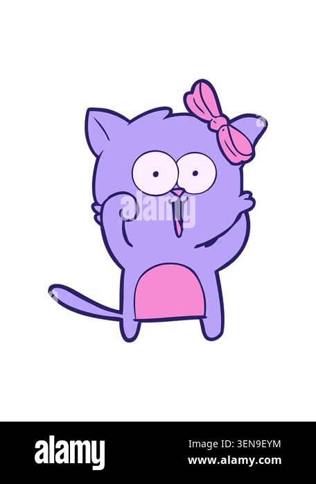 bobbing motion animation of cartoon cat fun drawing Stock Video Footage ...